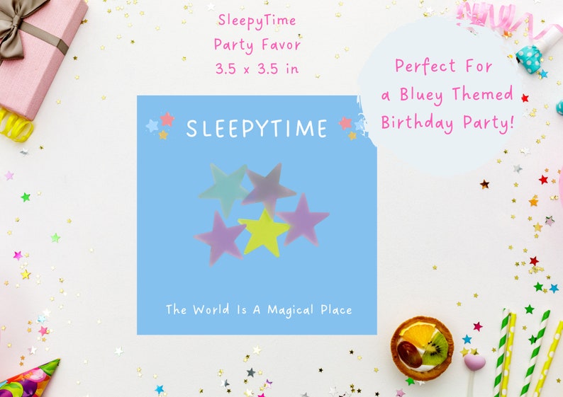 Bluey Inspired Sleepytime Party Favor Glow in the Dark Stars - Etsy