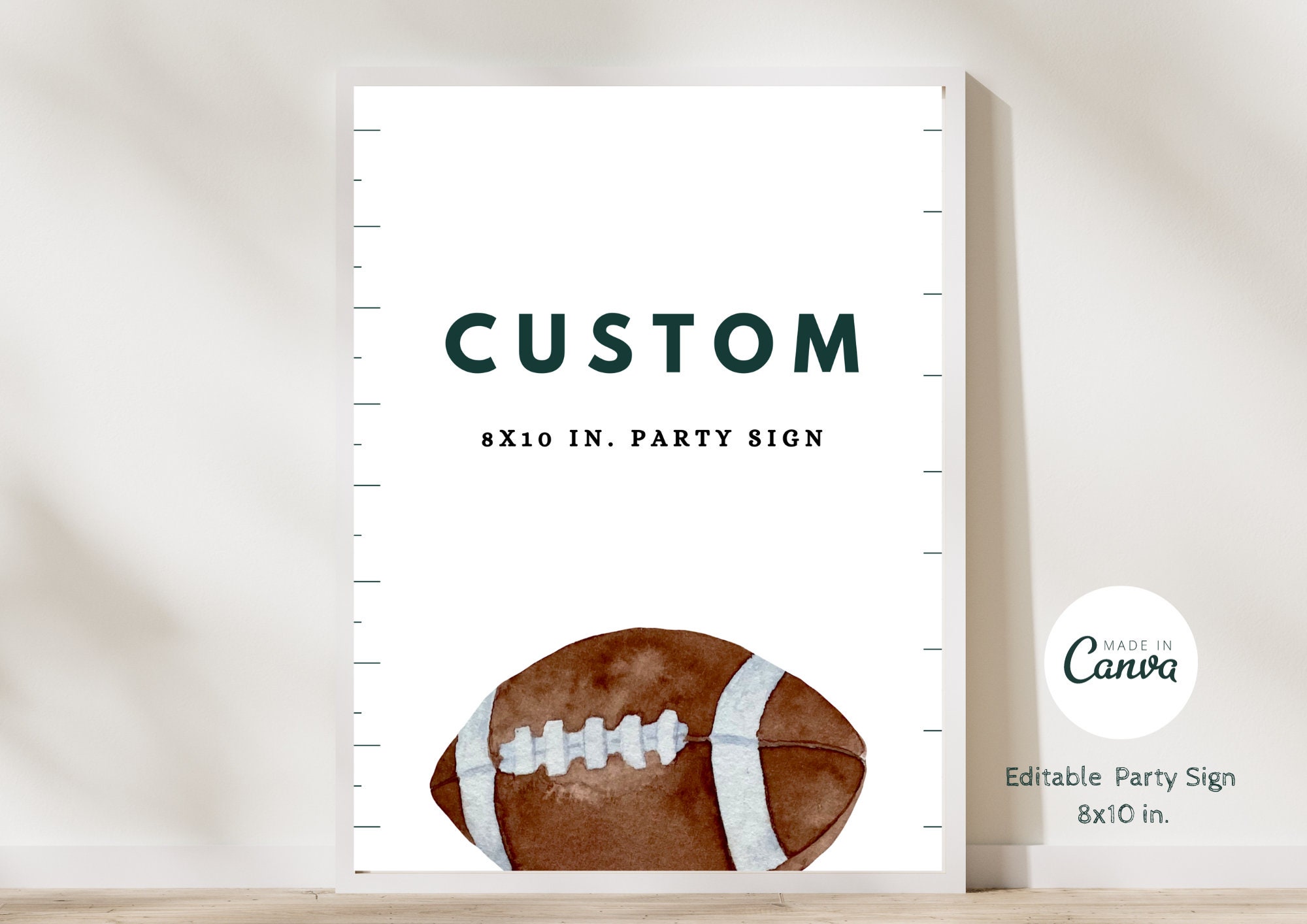 Editable Football Party Sign Digital Download Printable - Etsy