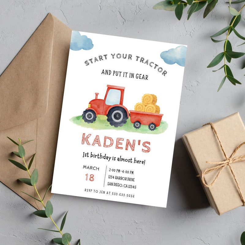 Red Tractor Birthday - Etsy