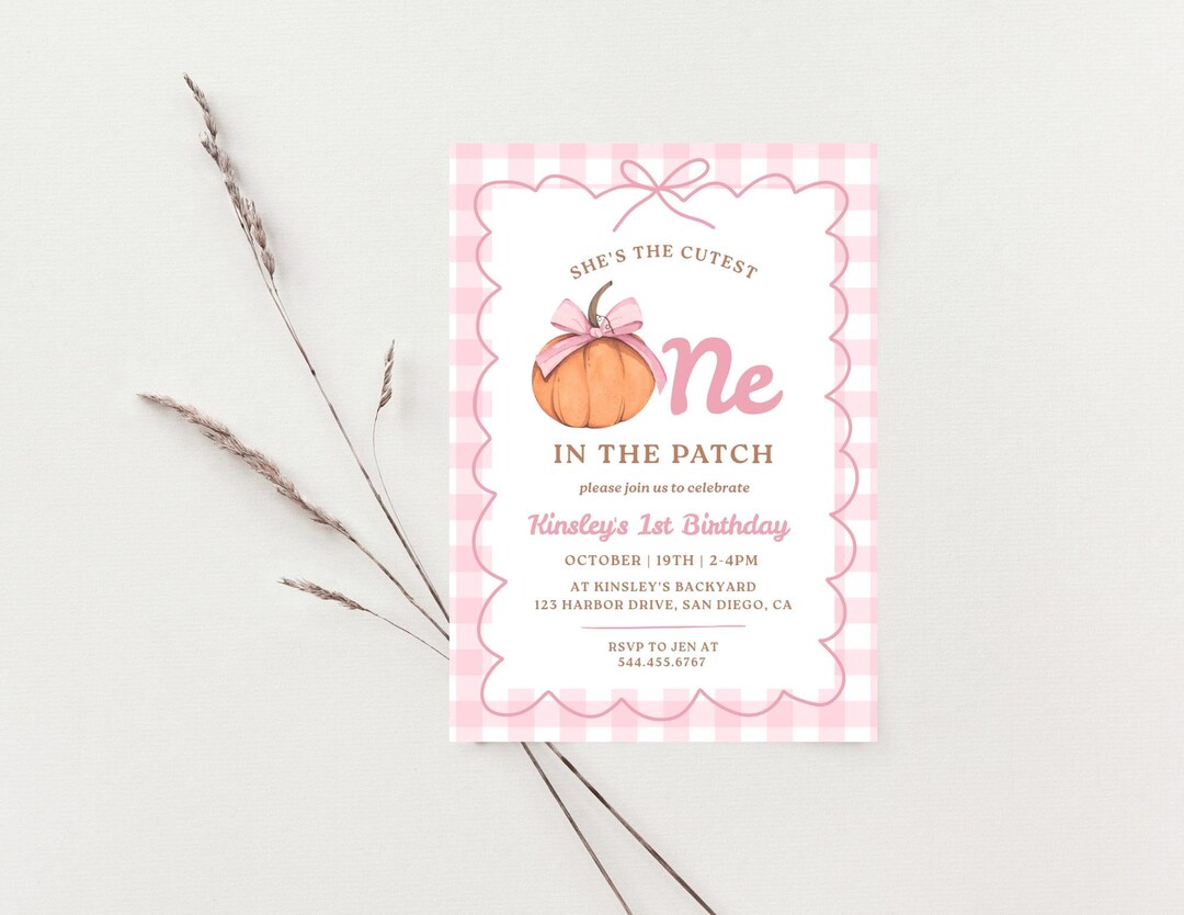 Pumpkin Patch 1st Birthday Party Invitation | Instant Download | Fall ...