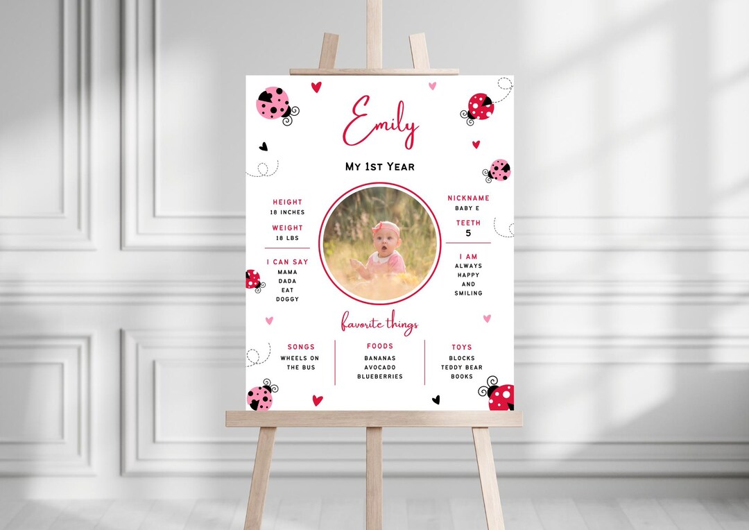 Little Lovebug Birthday Milestone Sign | Digital Download | Lady Bug ...