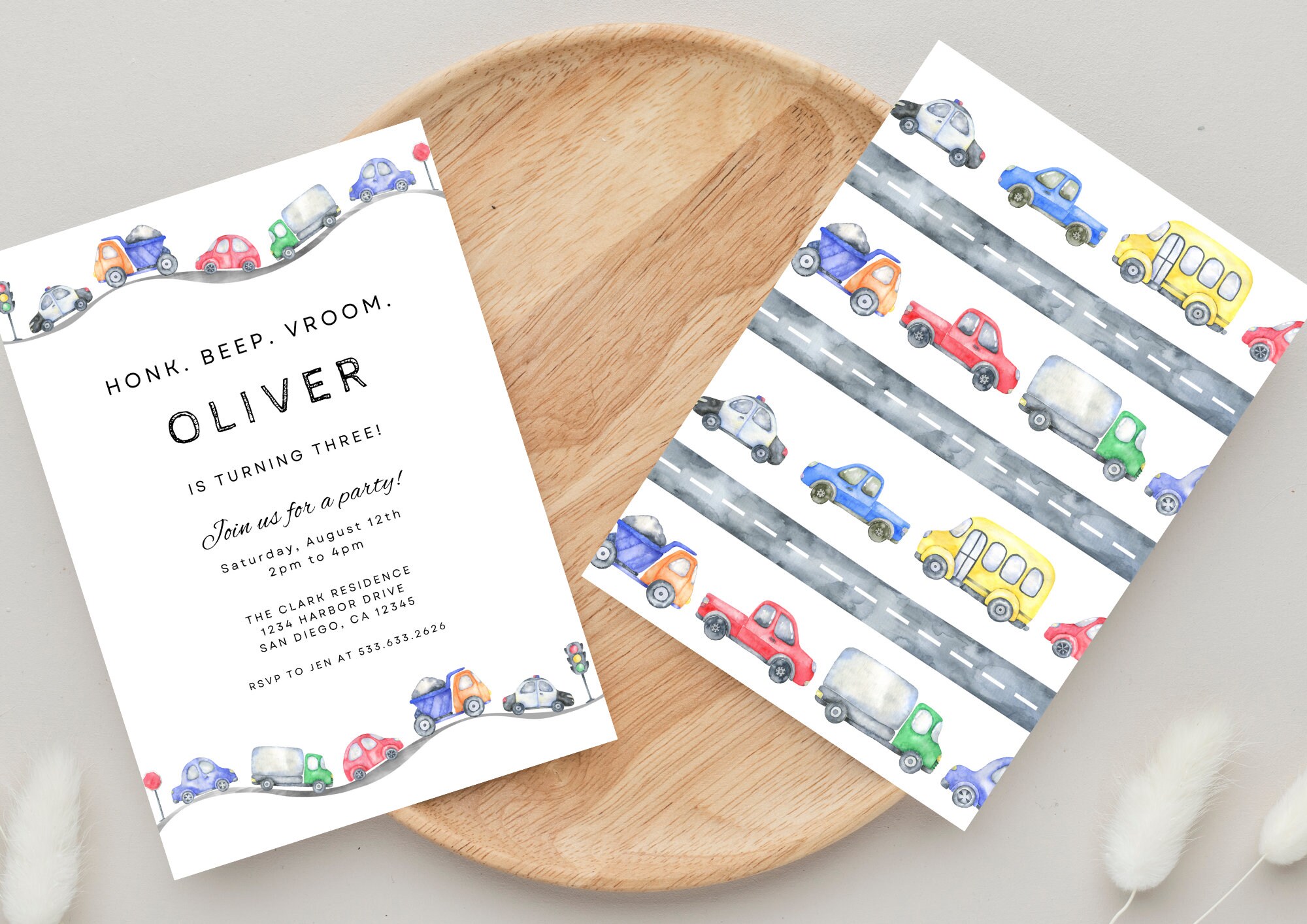 Transportation Birthday Party Invitation Instant Download Truck & Car ...