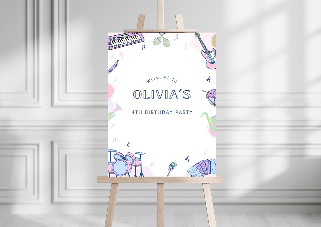 Music Birthday Party Welcome Sign | Instant Download | Musical ...