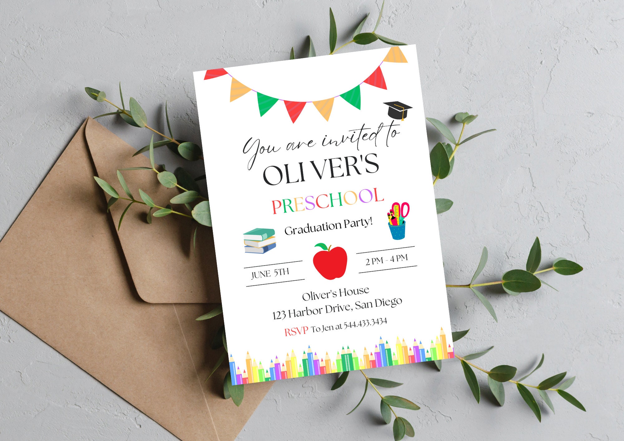 Graduation Party Invitation | Editable Canva Template | Preschool ...