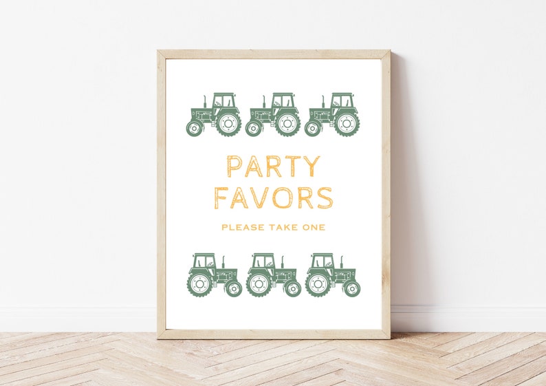 Modern Tractor Party Favors Sign Instant Download Printable Tractor ...