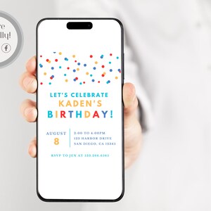 Editable Confetti Birthday Party Invitation Instant Download - Etsy