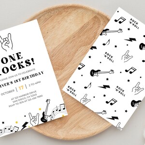 ONE Rocks Birthday Party Invitation Instant Download Rock - Etsy