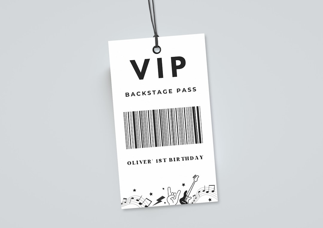 Rock and Roll VIP Backstage Pass | Instant Download | Printable Rock N ...