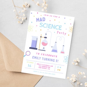 Mad Science Birthday Party Invitation | Instant Download | Girl ...