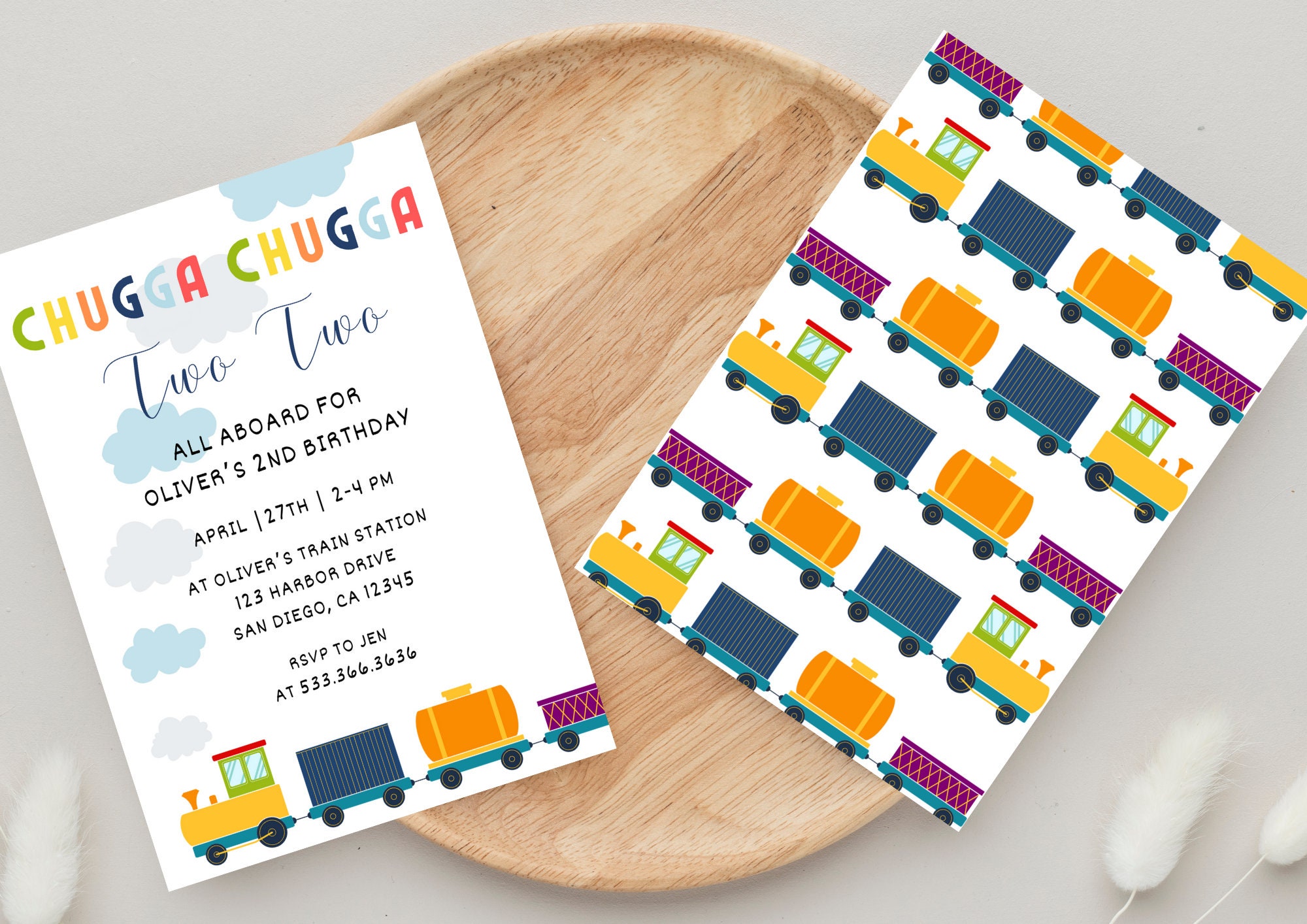 Train Birthday Invitation Digital Download Boy Birthday All Aboard ...