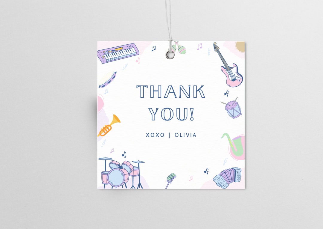 Music Birthday Party Favor Tags | Instant Download | Musical ...