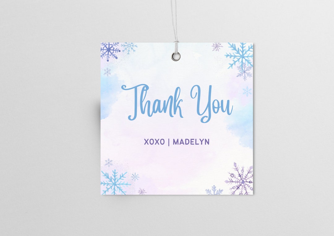 Modern Winter Ice Princess Birthday Party Favor Tags | Princess Winter ...
