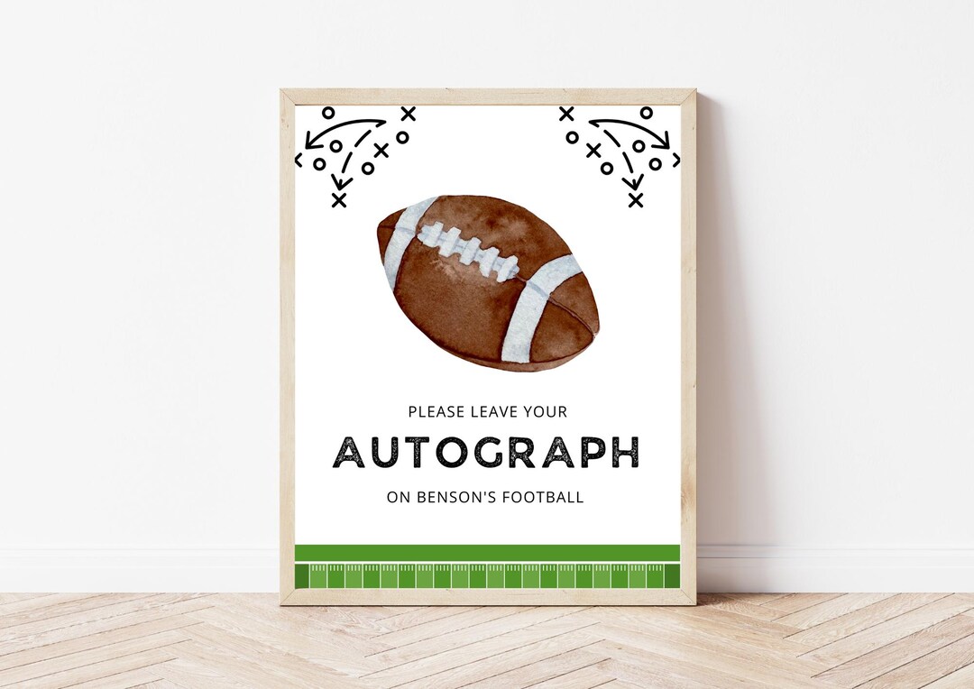 Football Birthday Party Autograph Sign | Sports Theme Party Sign ...
