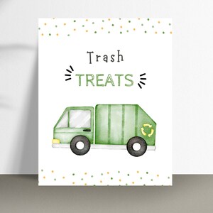Garbage Truck Trash Treats Party Sign | Instant Download | Printable ...