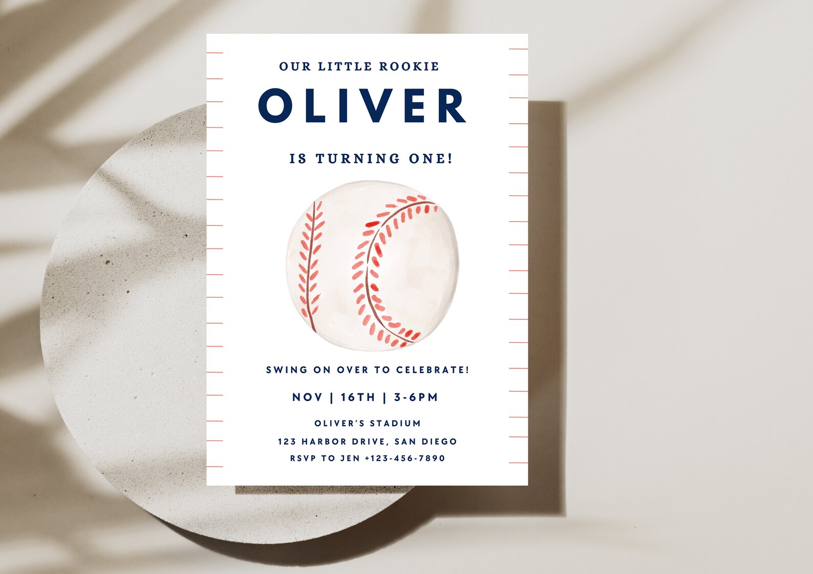 Editable Baseball Party Invitation | Little Rookie 1st Birthday ...
