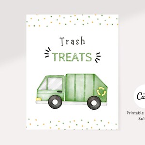 Garbage Truck Trash Treats Party Sign | Instant Download | Printable ...