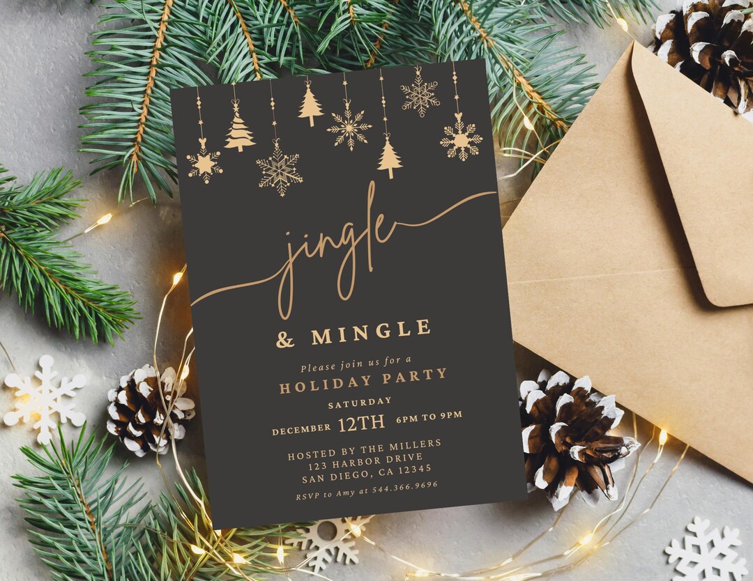 Modern Holiday Party Invitation | Instant Download | Christmas Party ...