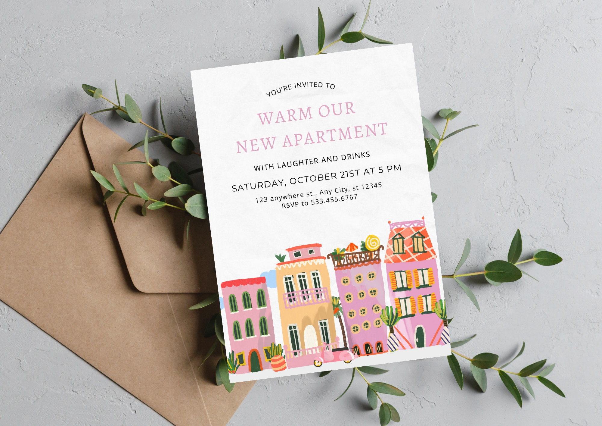 Editable Apartment Housewarming Invitation Housewarming Party Evite ...