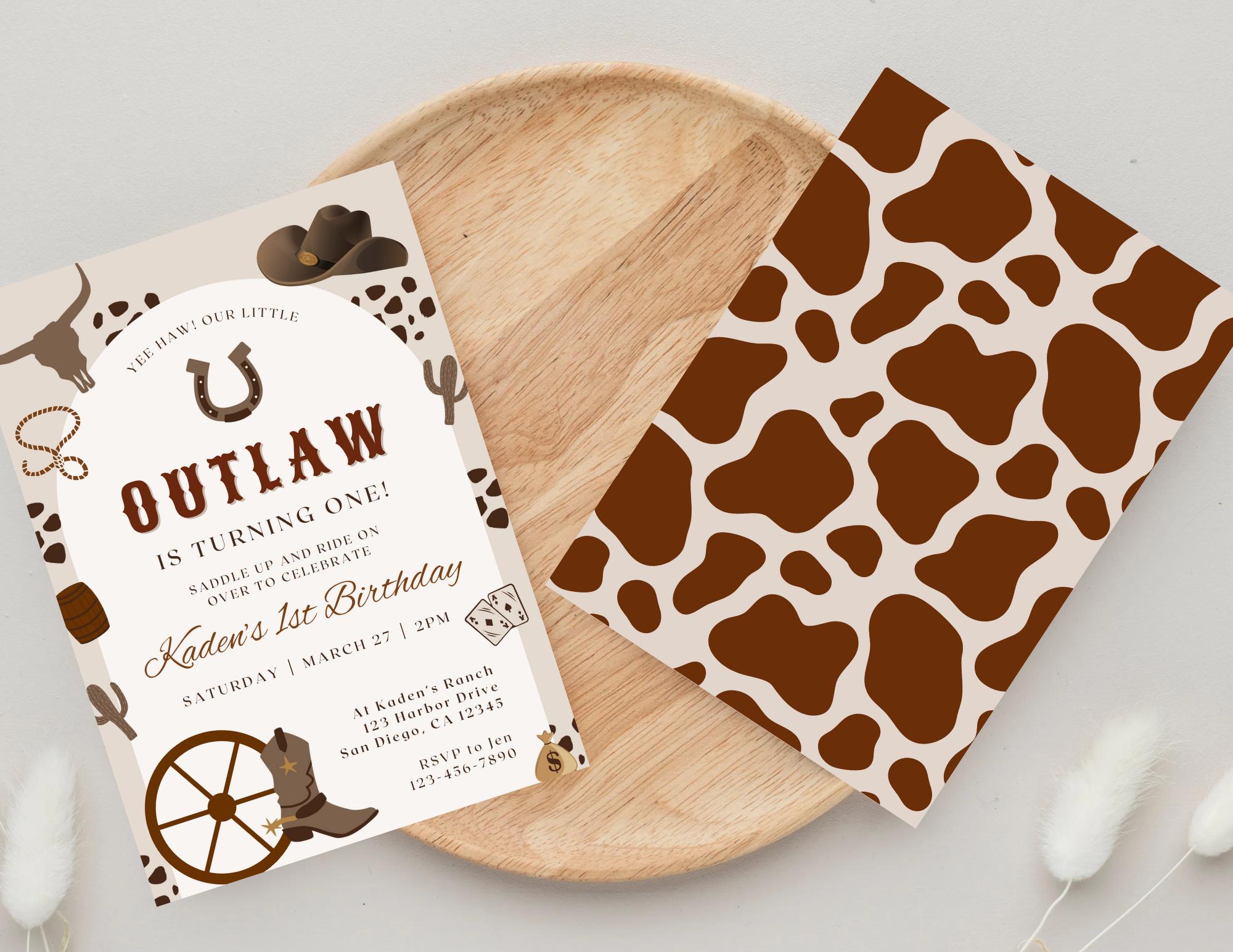 Little Outlaw Western Birthday Party Invitation | Instant Download ...
