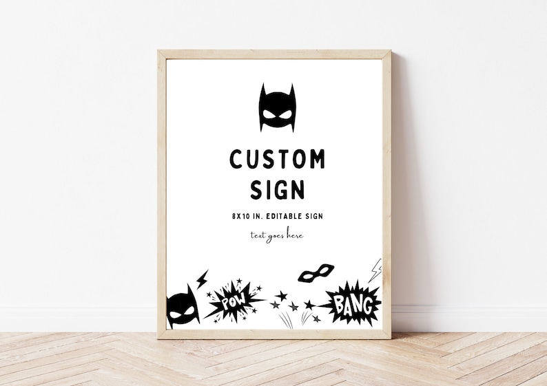 Editable Superhero Birthday Party Sign | Modern Superhero Party Decor ...