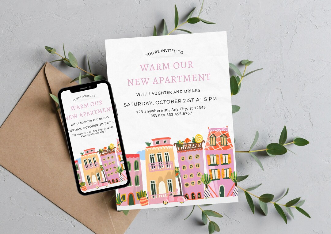 Editable Apartment Housewarming Invitation Housewarming Party Evite ...