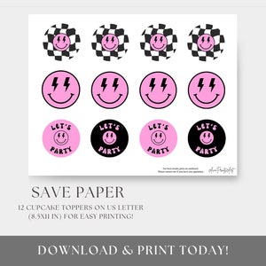Let's Party Cupcake Toppers | Digital Download | Girl 5th, 10th, 13th ...