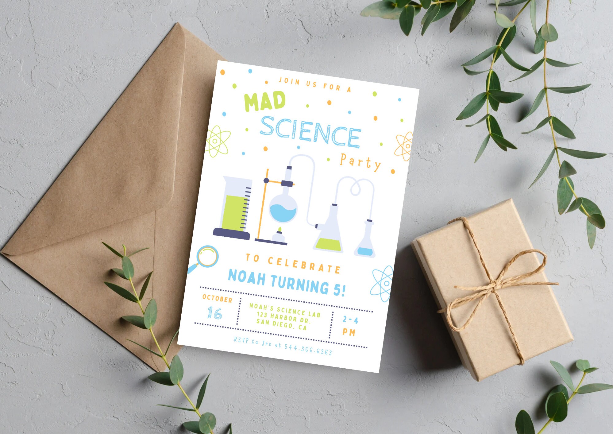 Mad Science Birthday Party Invitation Instant Download Boy Scientist ...