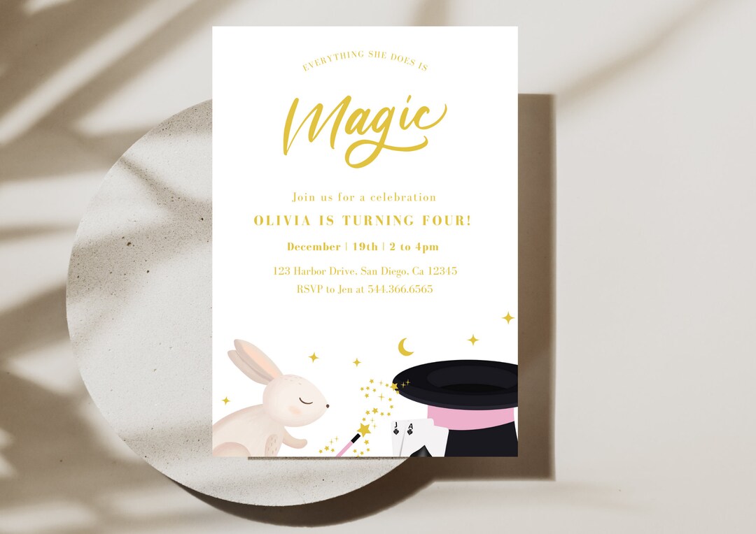 Magic Birthday Party Invitation | Instant Download | Magician Birthday ...