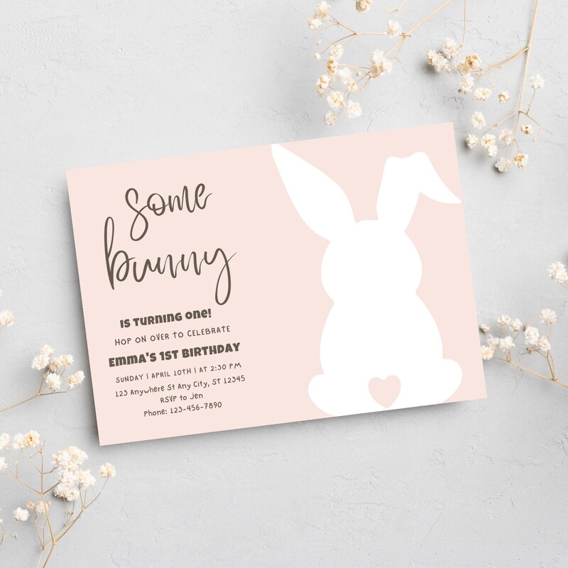 Bunny Invitations - Etsy