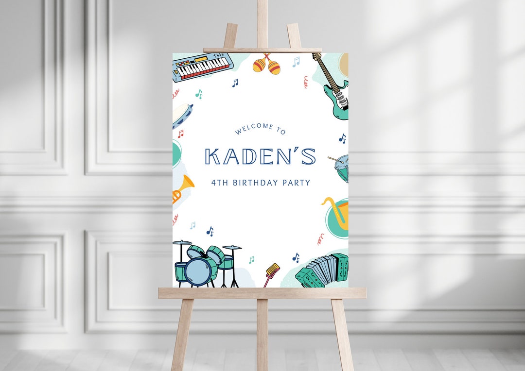 Music Birthday Party Welcome Sign | Instant Download | Musical ...