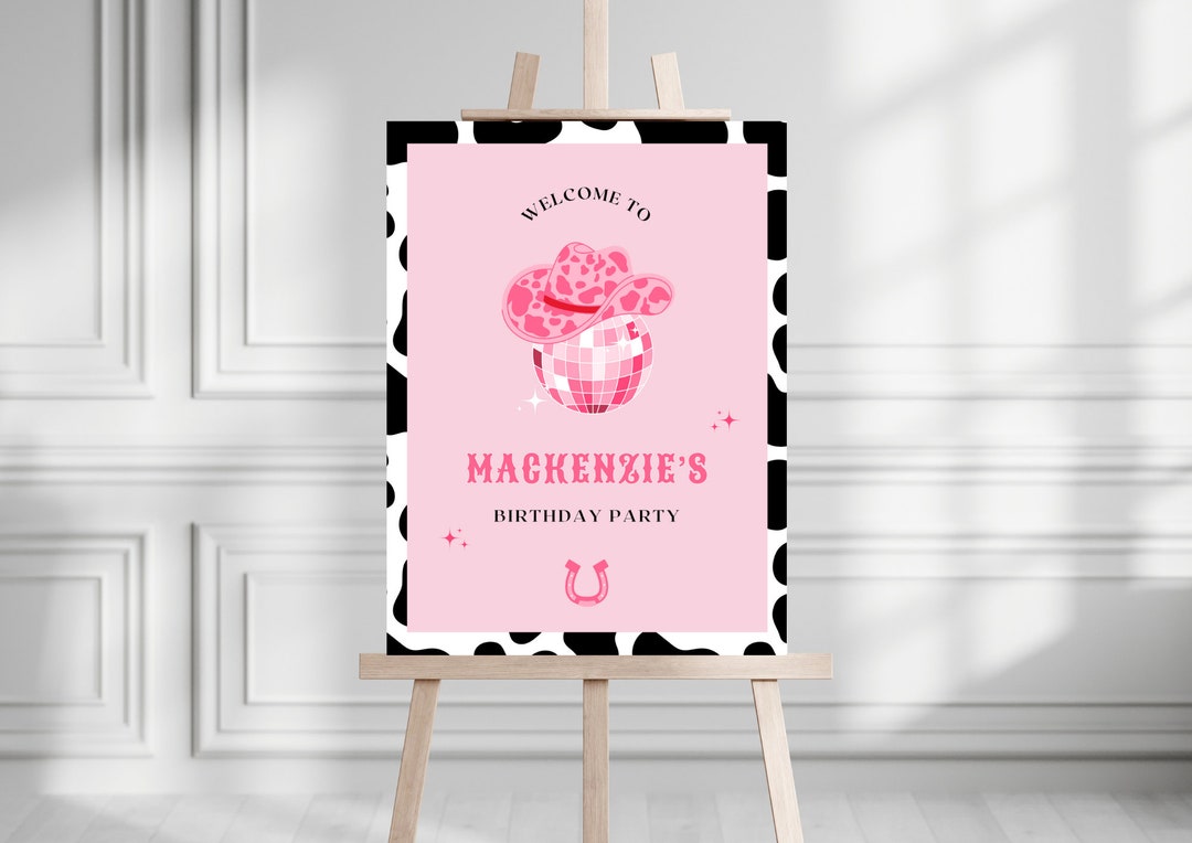 Disco Cowgirl Party Welcome Sign | Instant Download | Western Party ...