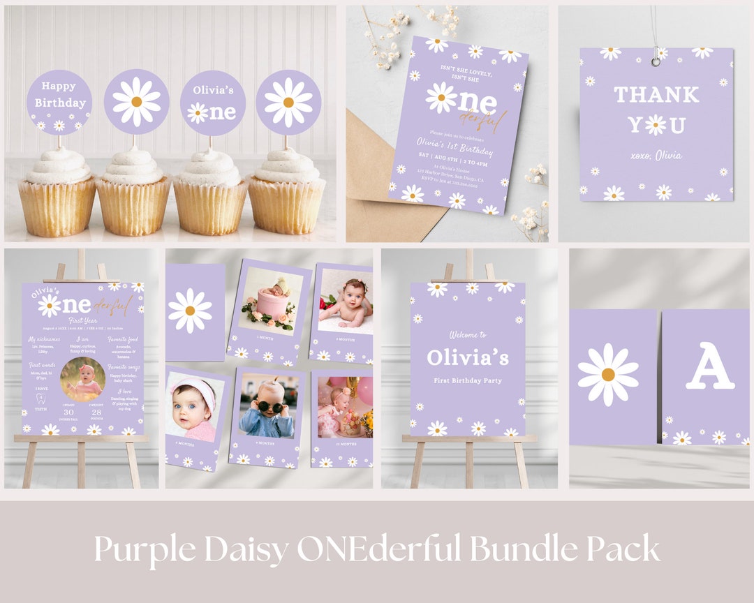 Daisy Onederful Birthday Party Bundle Instant Download Daisy Party ...