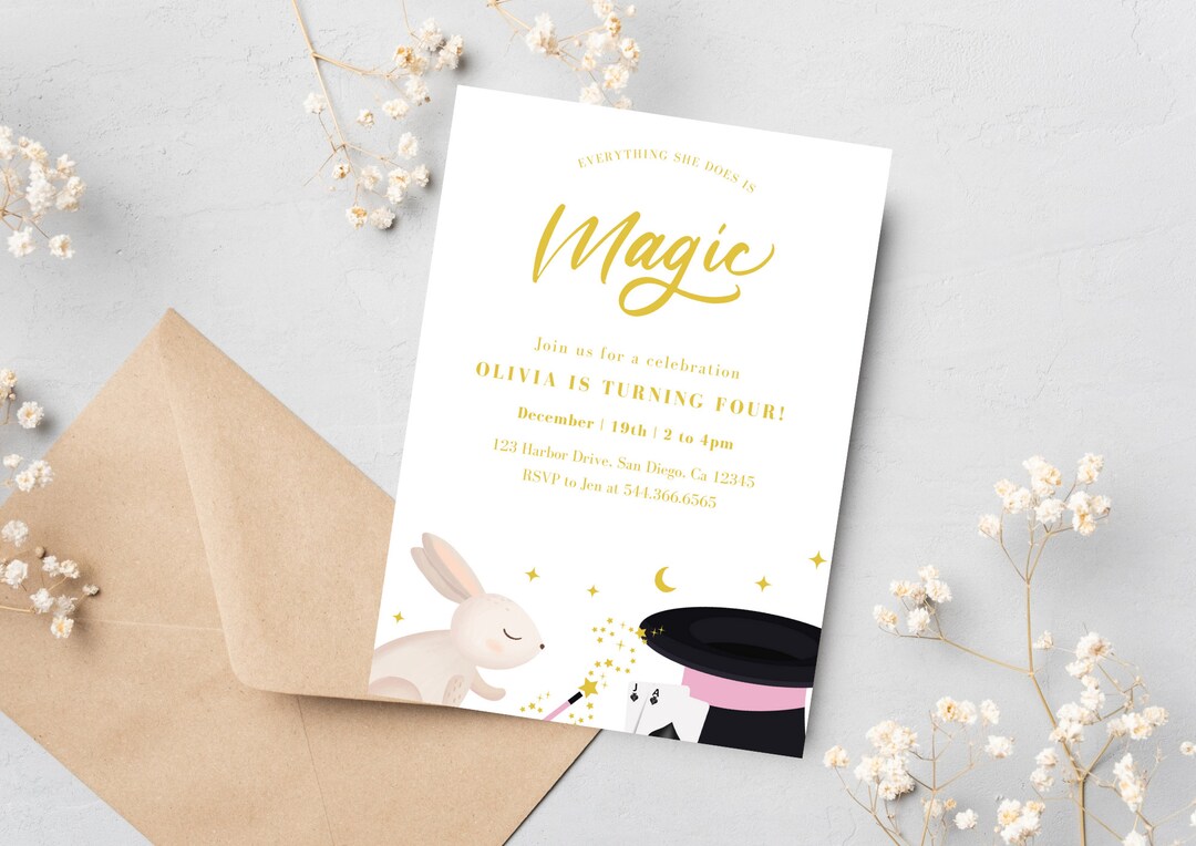 Magic Birthday Party Invitation Instant Download Printable - Etsy