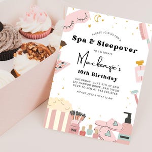 Spa & Sleepover Birthday Invitation | Digital Download | Girl Slumber ...