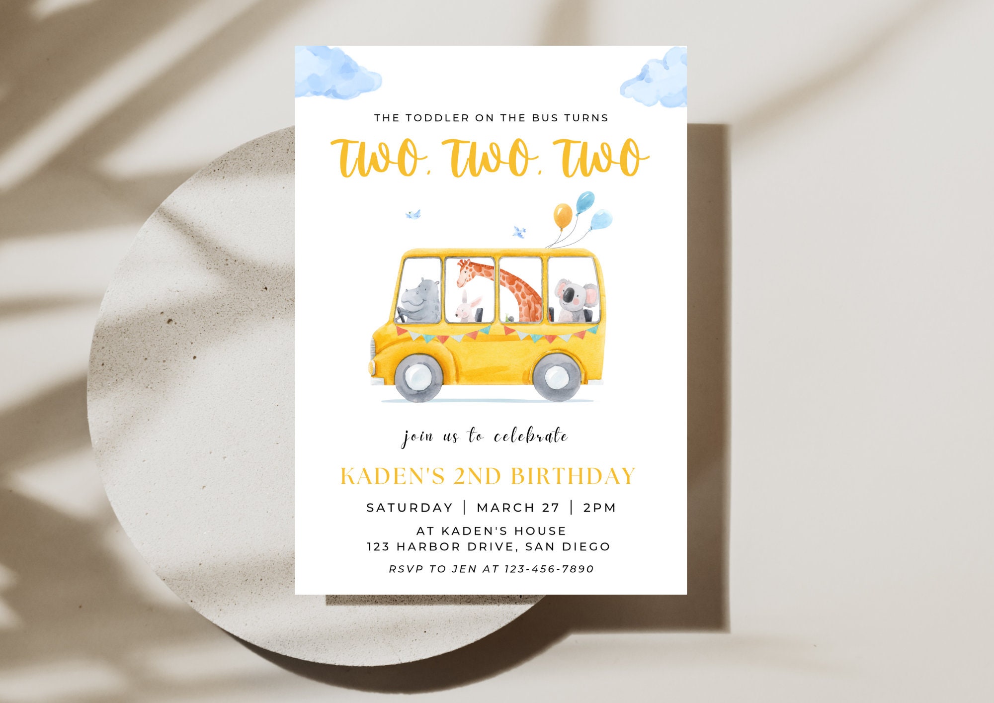 Yellow School Bus Birthday Party Welcome Sign Instant Download Wheels ...