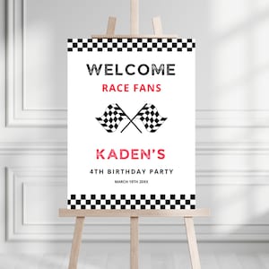 Race Car Birthday Party Welcome Sign | Race Car Themed Party | Instant ...