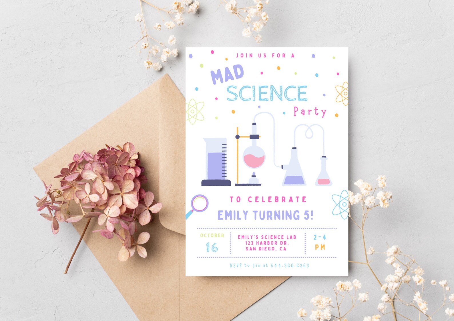 Mad Science Birthday Party Invitation | Instant Download | Girl ...
