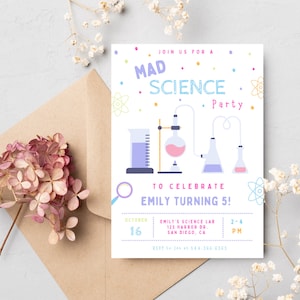 Mad Science Birthday Party Invitation | Instant Download | Girl ...