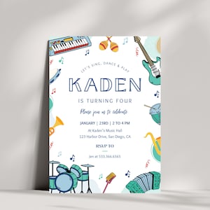 Music Birthday Party Invitation | Instant Download | Musical ...