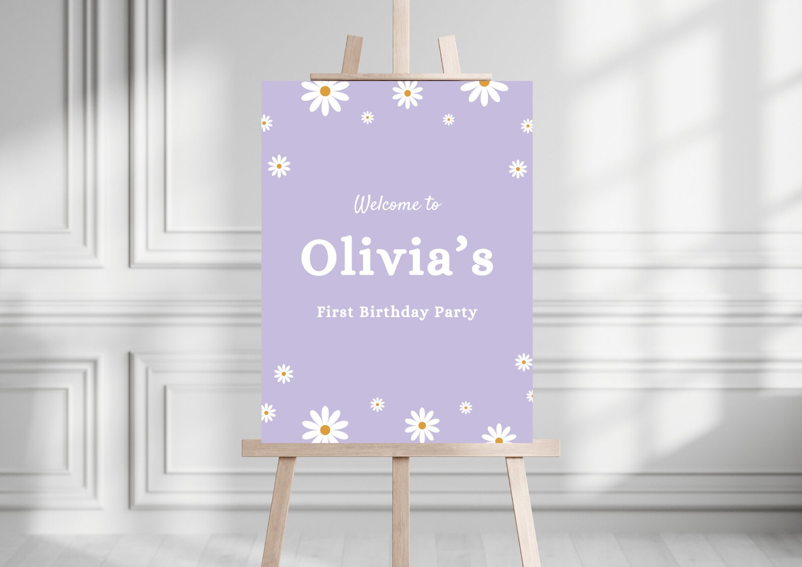 Editable Daisy Birthday Banner Daisy First Birthday Party Decor Instant ...
