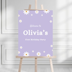 Editable Daisy Birthday Banner | Daisy First Birthday Party Decor ...
