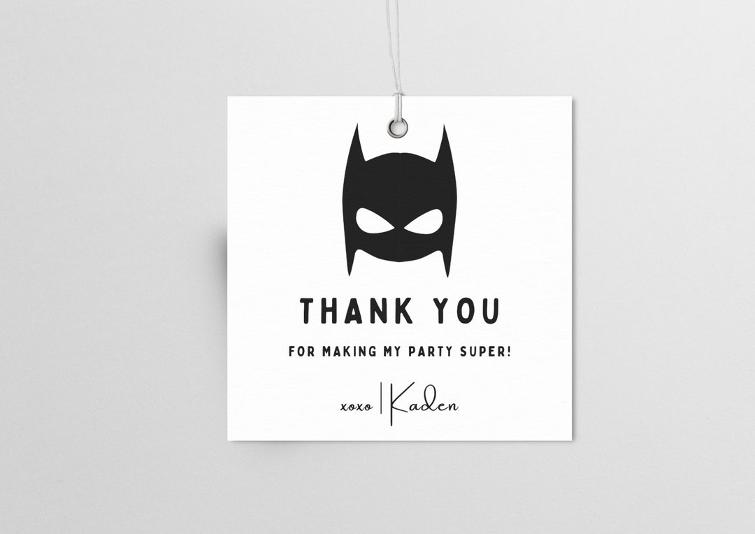 Editable Superhero Birthday Party Favor Tags | Modern Superhero Party ...