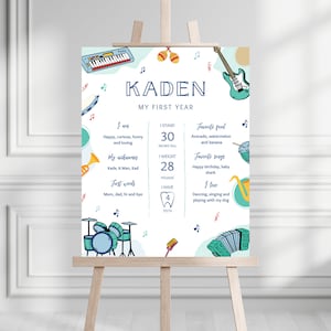 Music Birthday Party Milestone Board | Instant Download | Musical ...