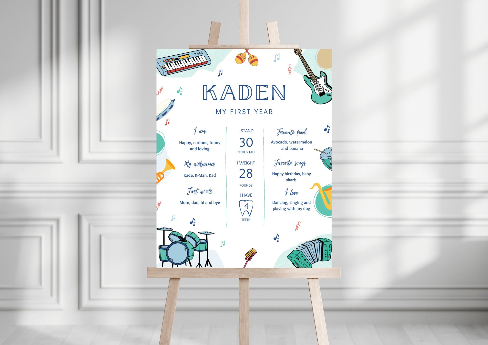 Music Birthday Party Milestone Board Instant Download Musical ...