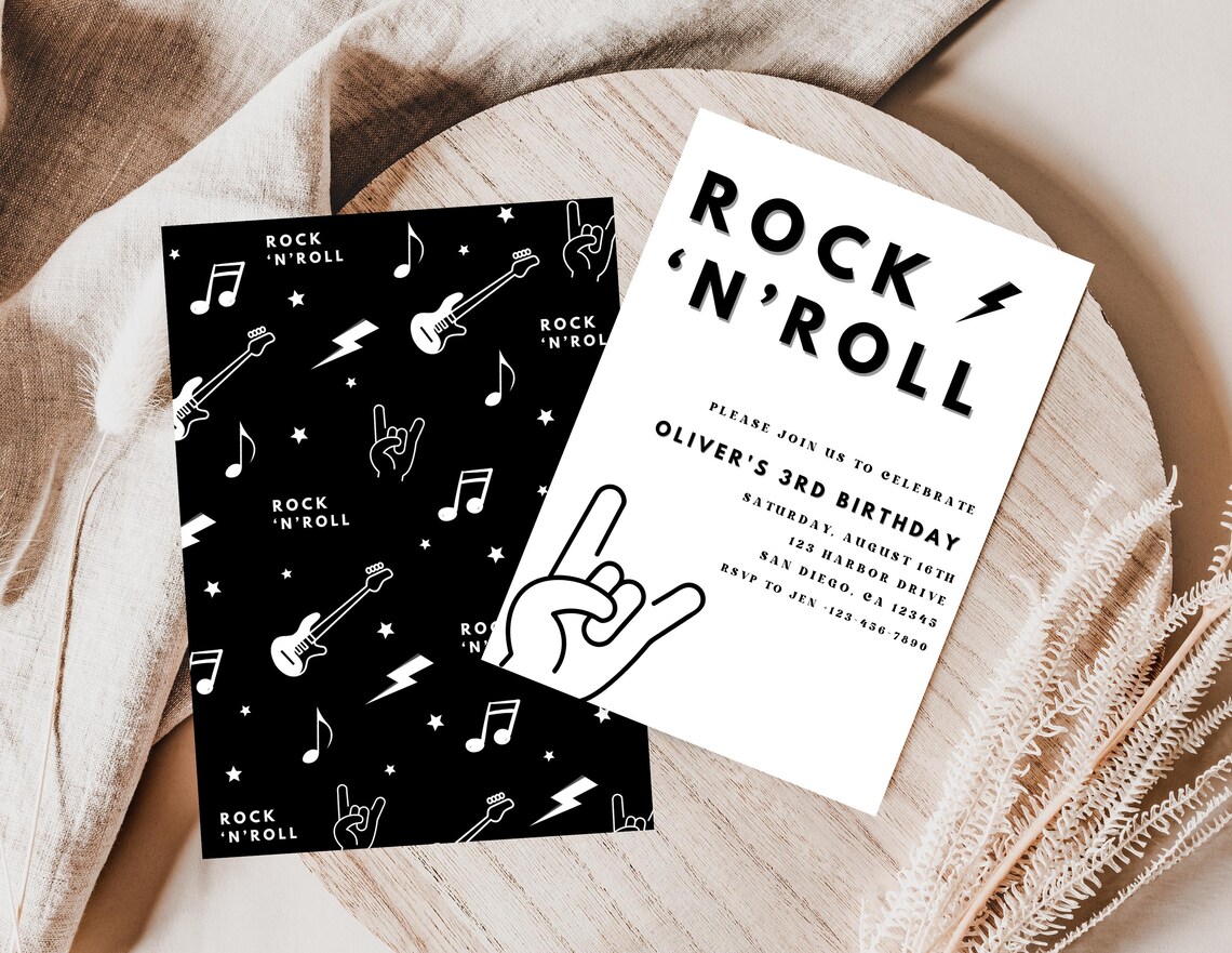 Rock and Roll Birthday Party Invitation | Instant Download | Editable ...