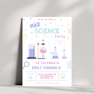 Mad Science Birthday Party Invitation | Instant Download | Girl ...