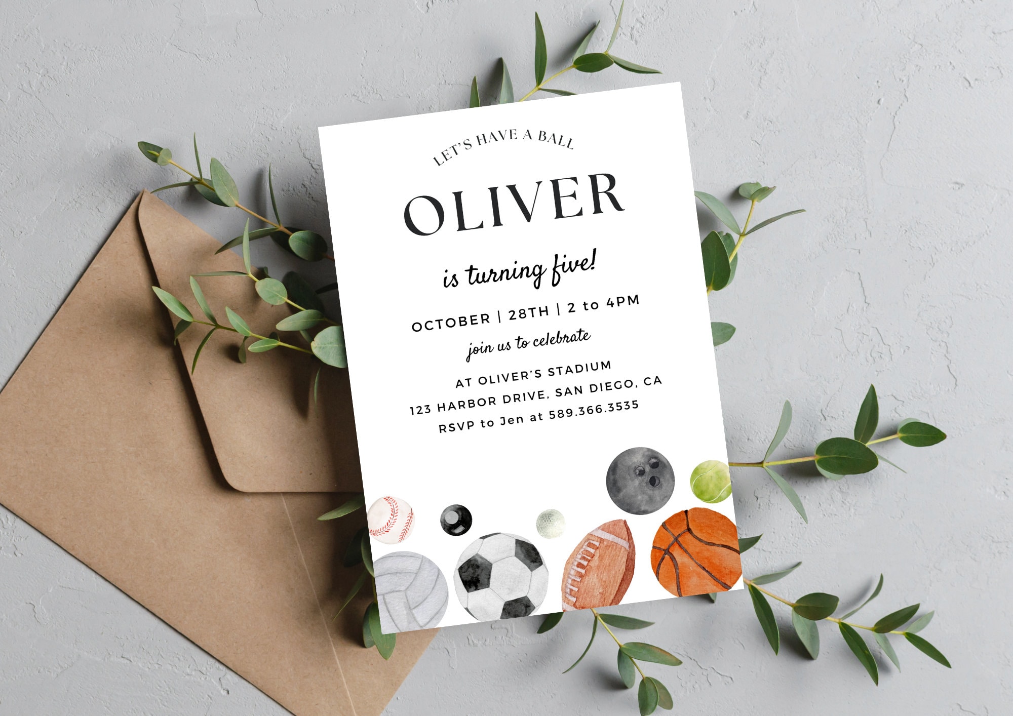 Sports Themed Birthday Party Sign Let's Have a Ball Party Instant ...