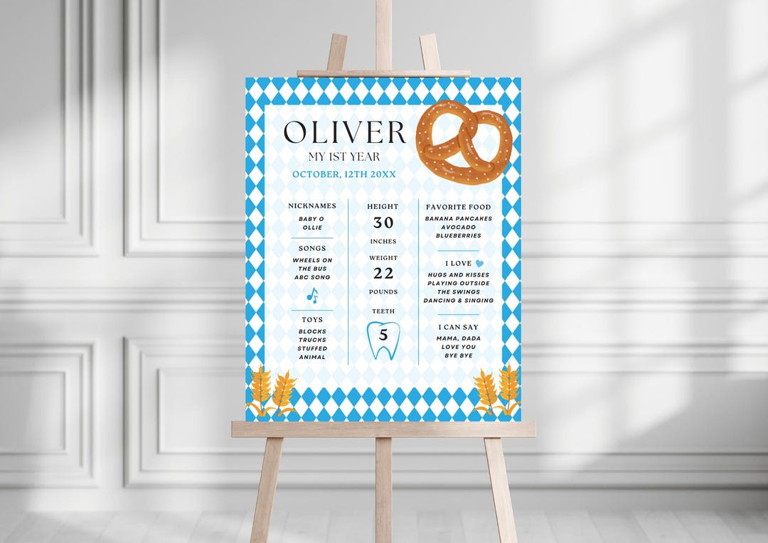 Onetoberfest Birthday Party Milestone Board | Instant Download ...