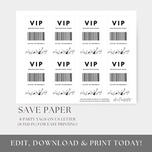 Rock and Roll VIP Backstage Pass | Instant Download | Printable Rock N ...