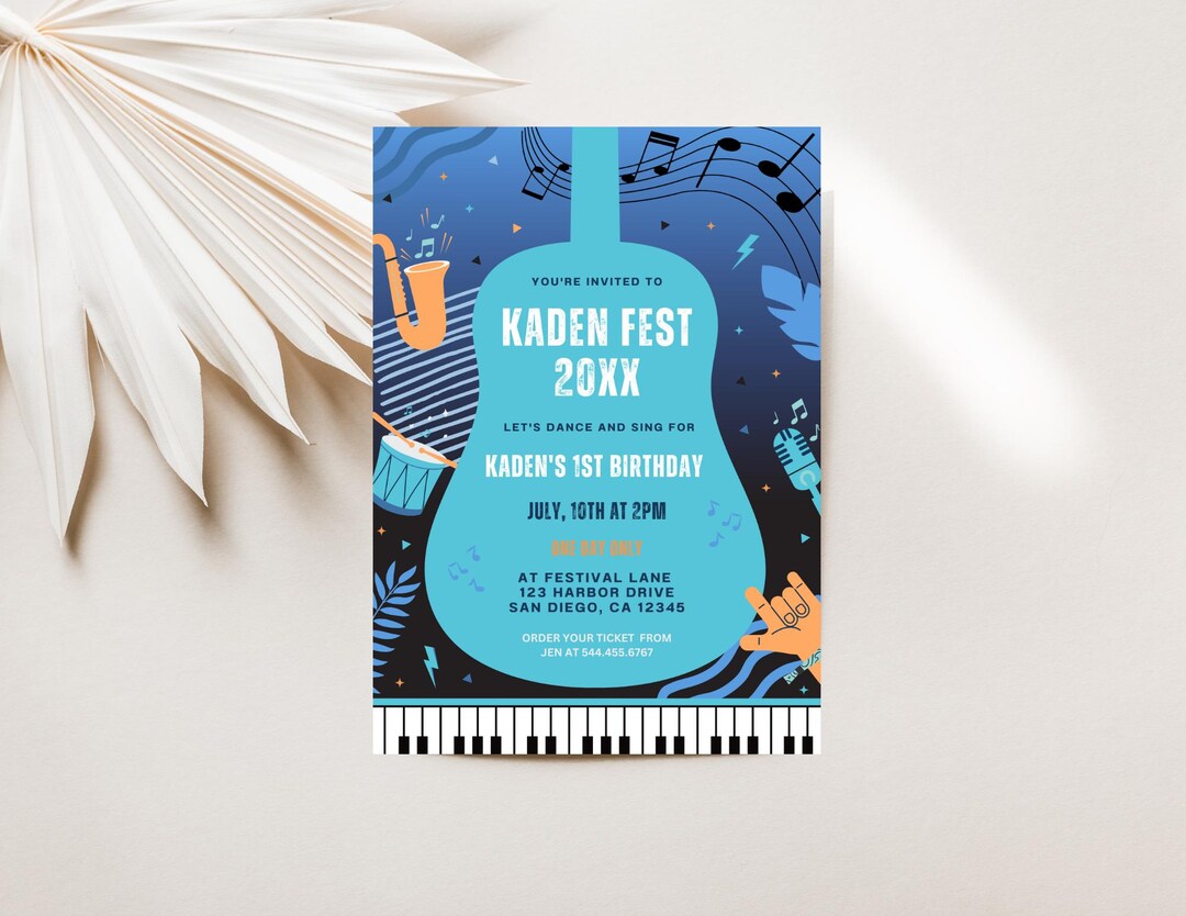 Music Festival Birthday Party Invitation | Instant Download | Music ...